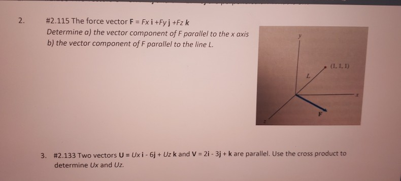 Solved 2. #2.115 The force vector F = Fx i +Fyj +Fz k | Chegg.com