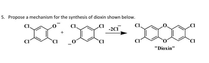 Solved Propose a mechanism for the synthesis of dioxin shown | Chegg.com