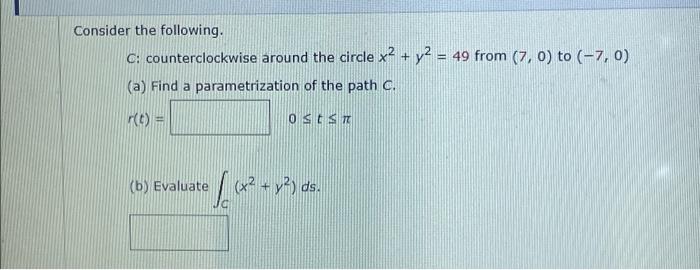 Solved Consider the following. C: counterclockwise around | Chegg.com