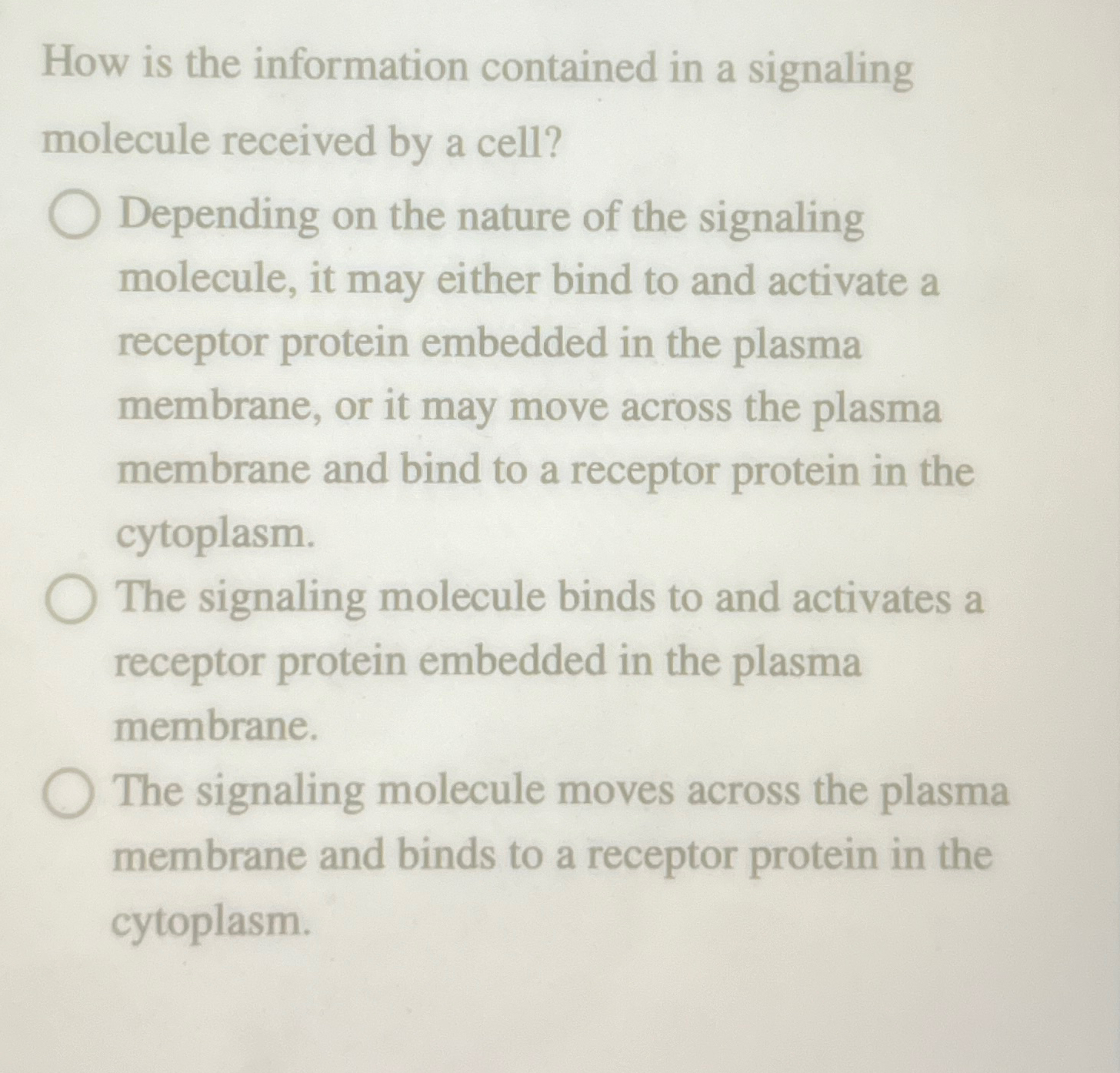 Solved How is the information contained in a signaling | Chegg.com