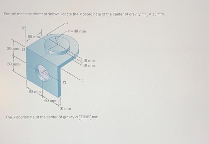 Solved For the machine element shown, locate the x | Chegg.com