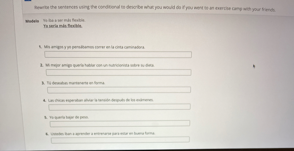 Solved Rewrite the sentences using the conditional to | Chegg.com