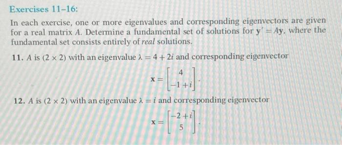 Solved Exercises 11-16; In each exercise, one or more | Chegg.com