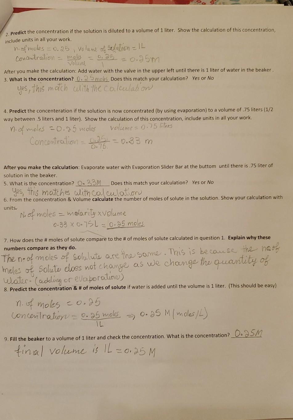 University of Colorado Phet CONCENTRATION Exercise | Chegg.com