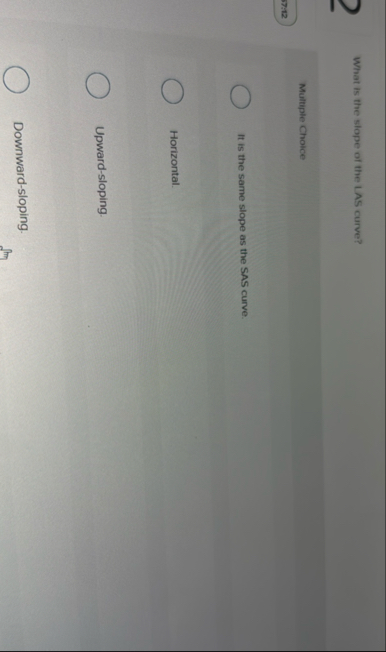 Solved What is the slope of the LAS curve?Multiple | Chegg.com