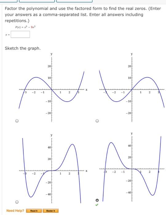 Solved Factor the polynomial and use the factored form to | Chegg.com
