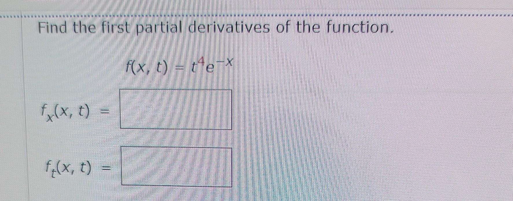 Solved Find the first partial derivatives of the function. | Chegg.com