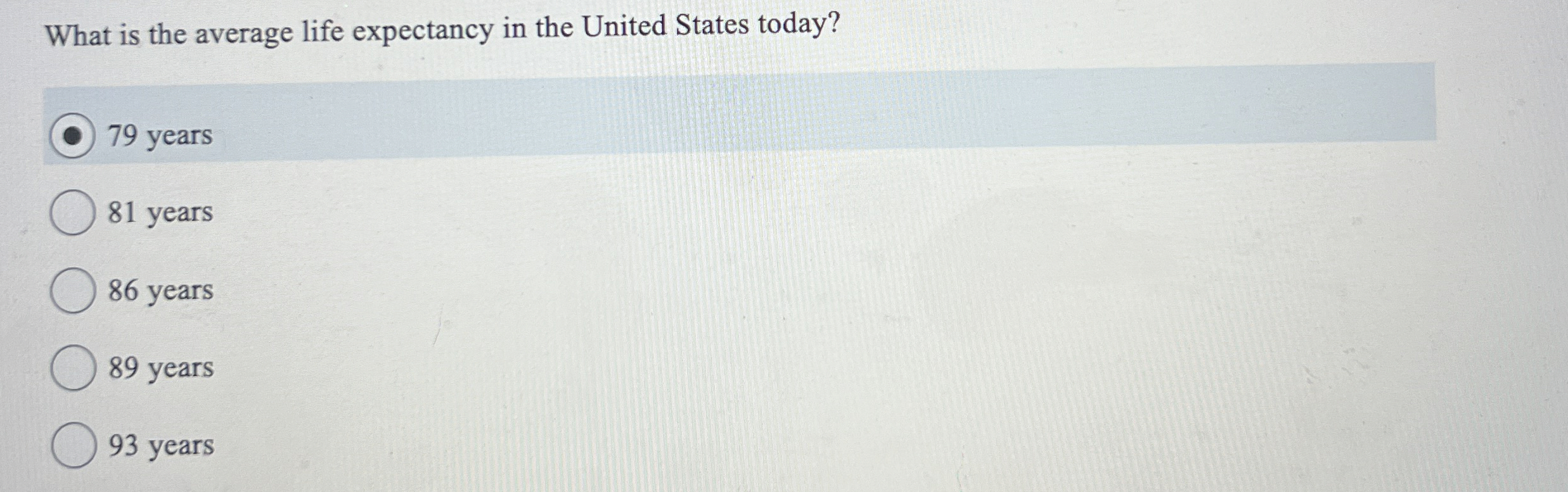 Solved What is the average life expectancy in the United | Chegg.com