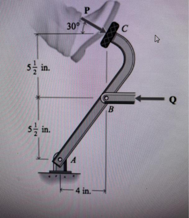 Solved if P = 50 lbf, can someone help me to show reaction | Chegg.com
