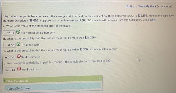 Solved Hint(s) Check My Work (1 remaining) After deducting | Chegg.com