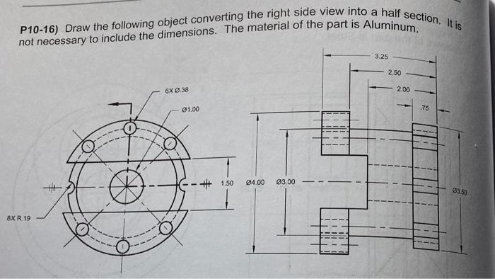 Solved P10-16) Draw the following object converting the | Chegg.com
