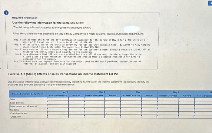 Solved Required information Use the following information | Chegg.com