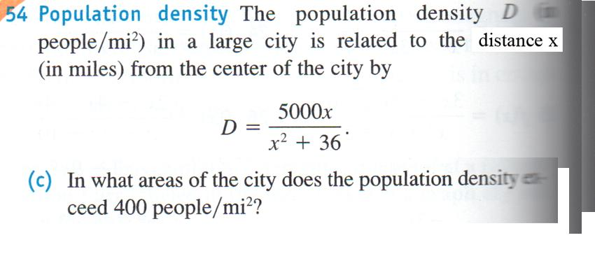 Solved Population Density The Population Density D In Chegg