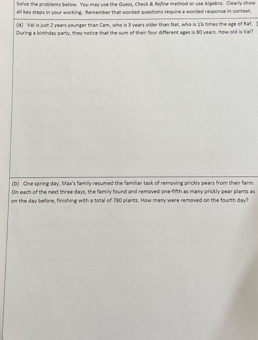 Solved Solve the problems below. You may use the Guess, | Chegg.com