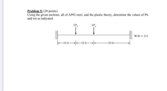 Solved Problem 5: (20 points) Using the given sections, all | Chegg.com