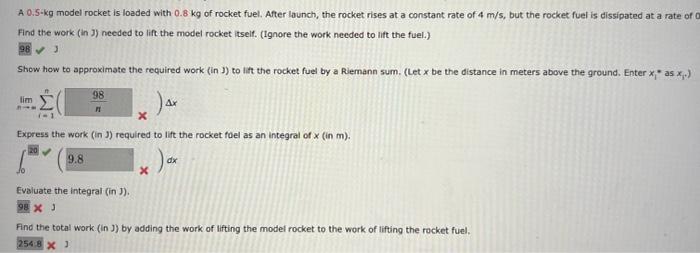 A 0.5-kg model rocket is loaded with 0.8 kg of rocket | Chegg.com