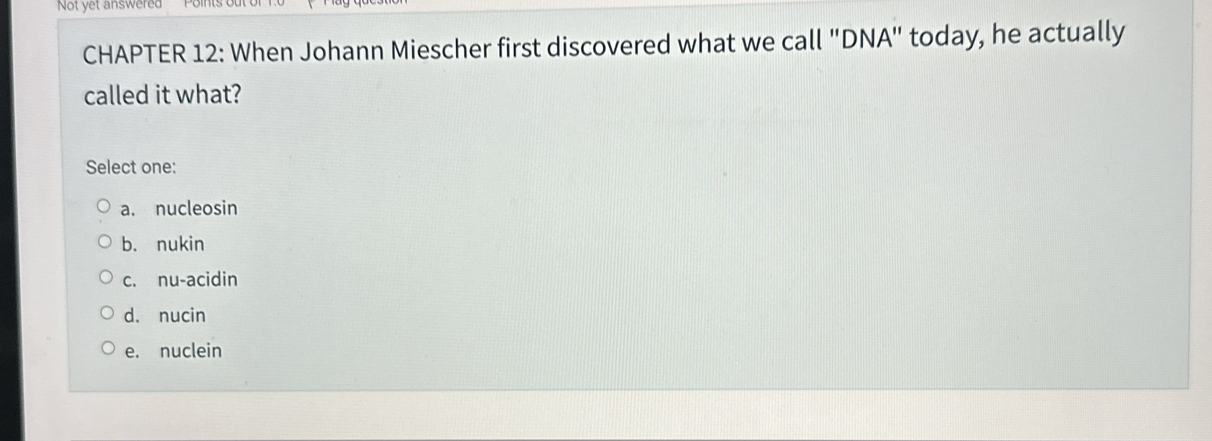 Solved CHAPTER 12: When Johann Miescher first discovered | Chegg.com