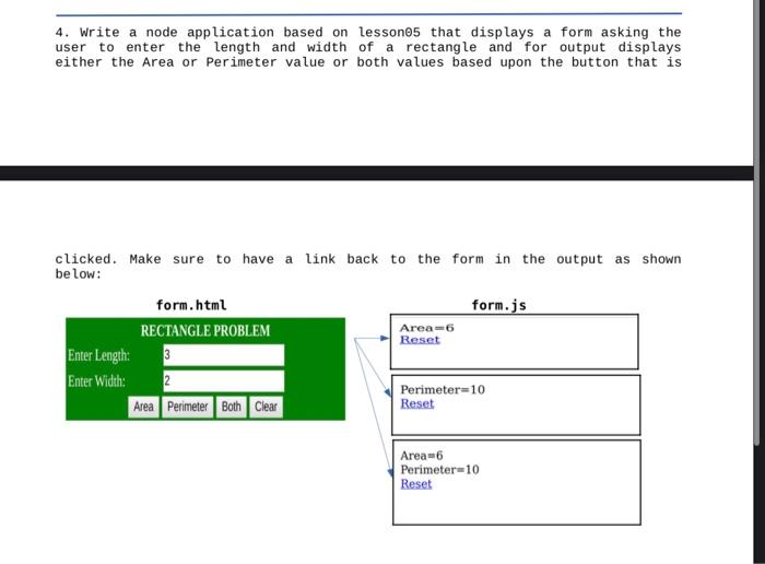 Solved 4. Write a node application based on lesson θ5 that | Chegg.com