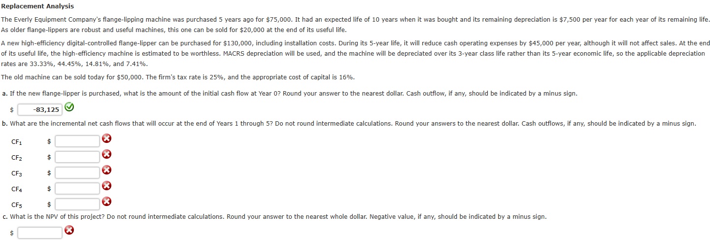 Solved Replacement Analysis- ﻿please fill in the blanks that | Chegg.com