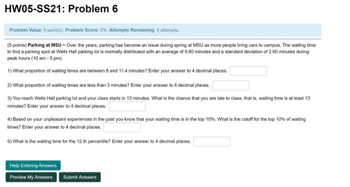 Solved HW05-SS21: Problem 6 Problem Value: 5 points). | Chegg.com