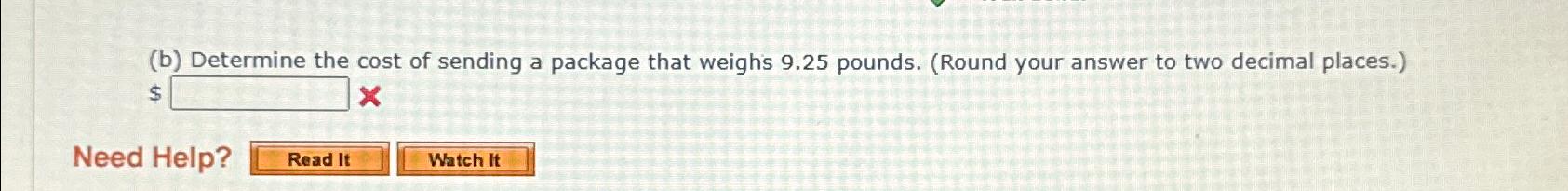 Solved The cost of sending an overnight package from oity A | Chegg.com