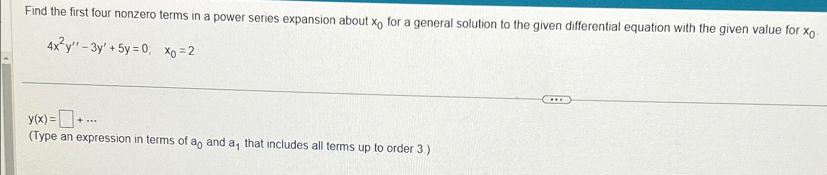 Solved Find the first four nonzero terms in a power series | Chegg.com