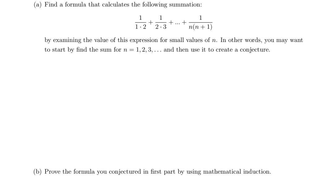 Solved (a) Find a formula that calculates the following | Chegg.com