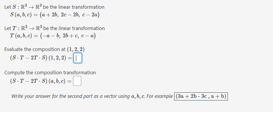 Solved Let S:R3→R3 ﻿be the linear | Chegg.com