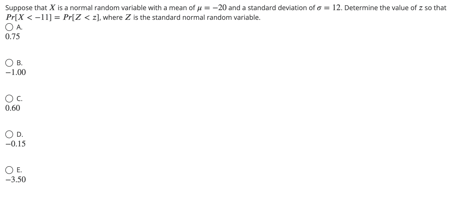 Solved Suppose That X ﻿is A Normal Random Variable With A 7391
