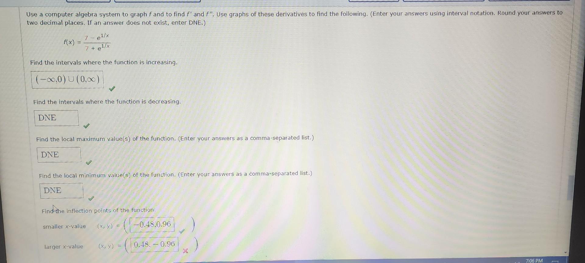 Solved Use a computer algebra system to graph f and to find | Chegg.com