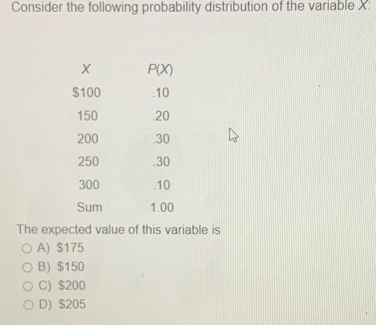 Solved Consider the following probability distribution of | Chegg.com