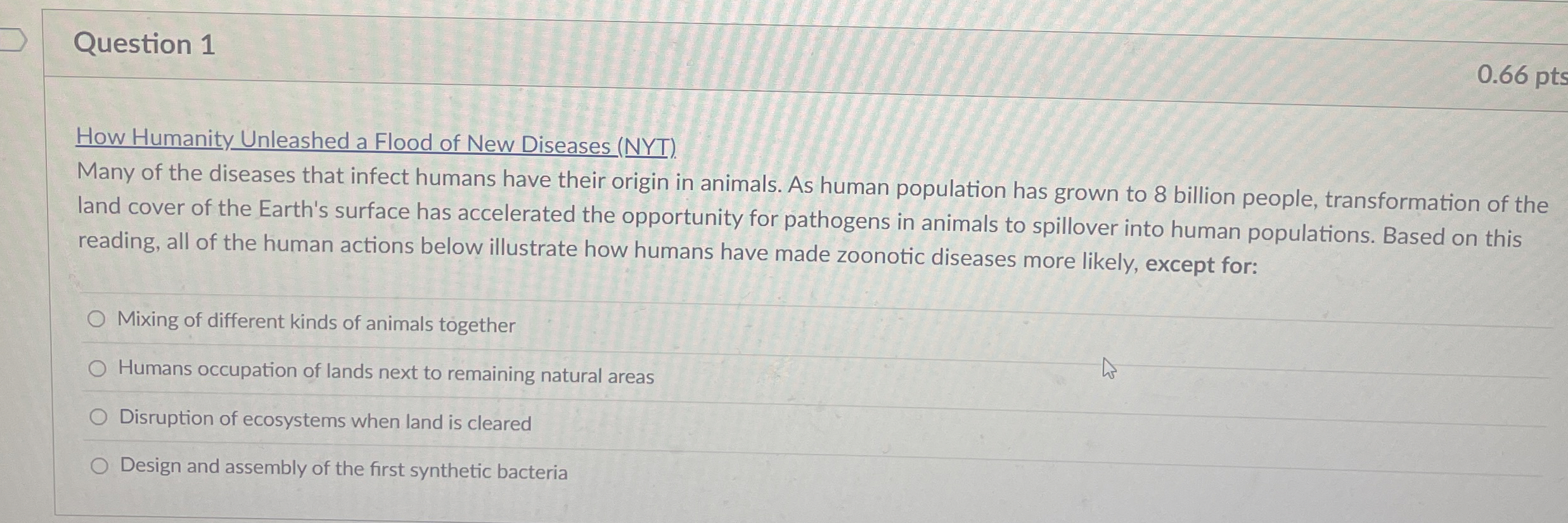 Solved Question 10.66 ﻿ptsHow Humanity Unleashed a Flood of | Chegg.com