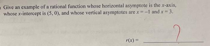 Solved Give an example of a rational function whose | Chegg.com