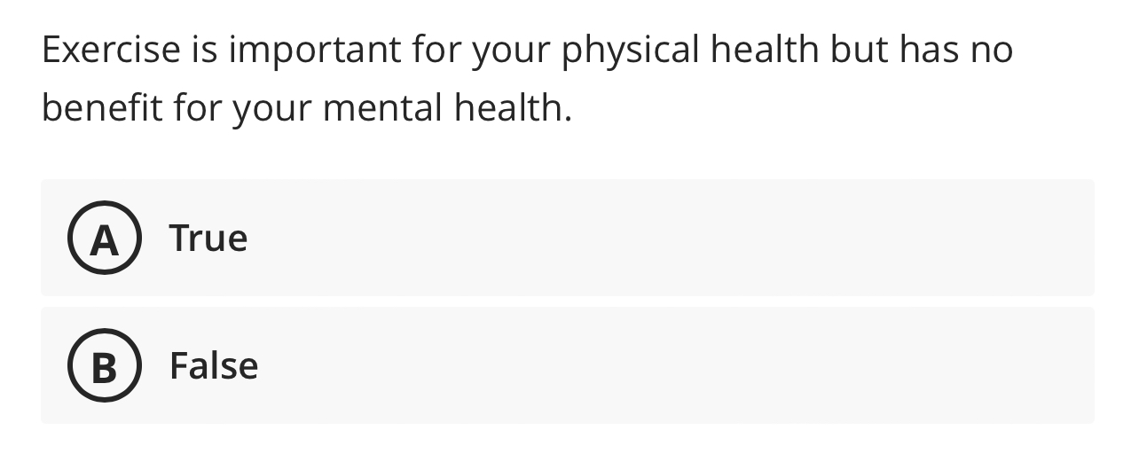 Solved Exercise is important for your physical health but | Chegg.com