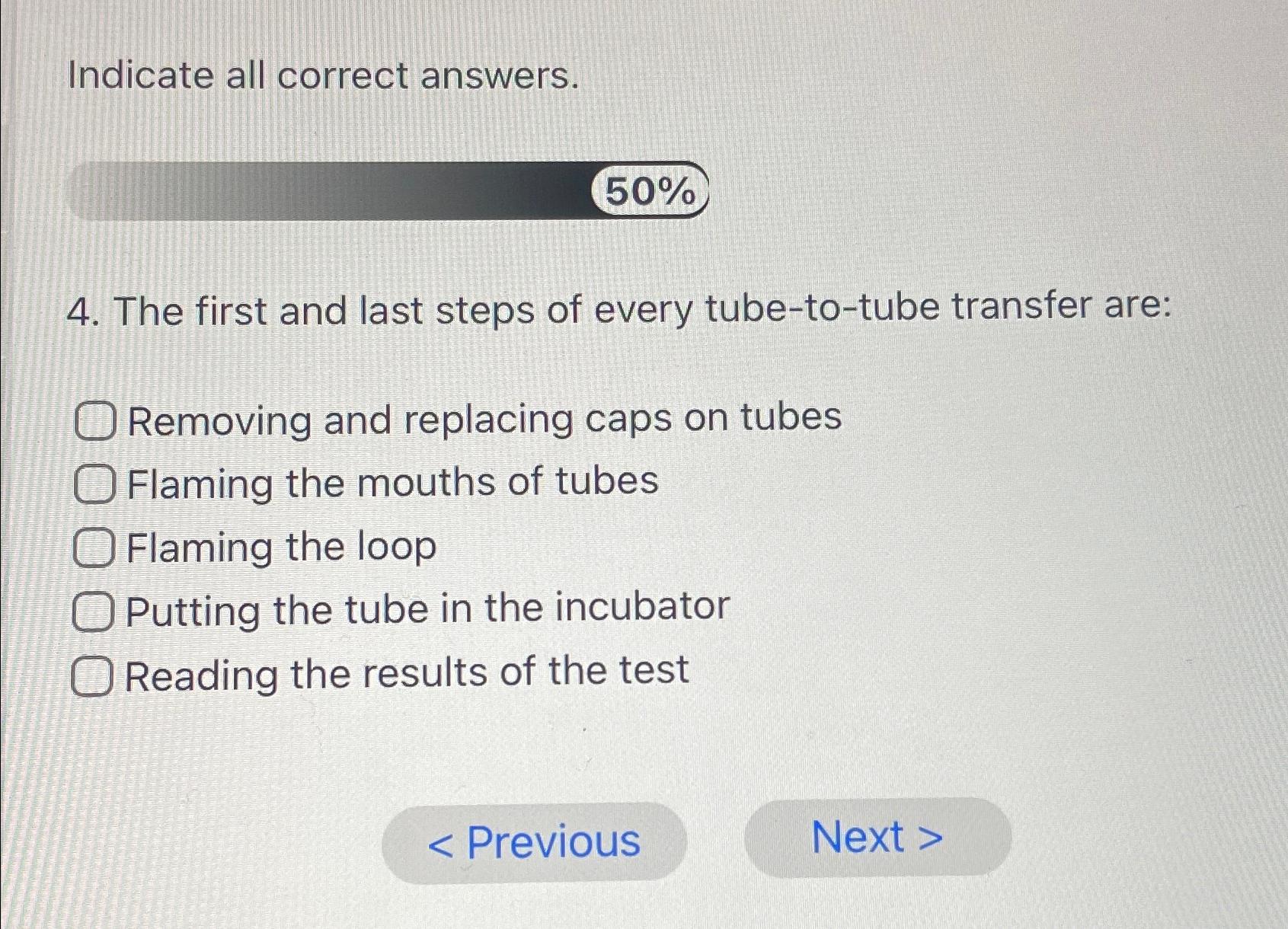 Solved Indicate all correct answers.50%4. ﻿The first and | Chegg.com