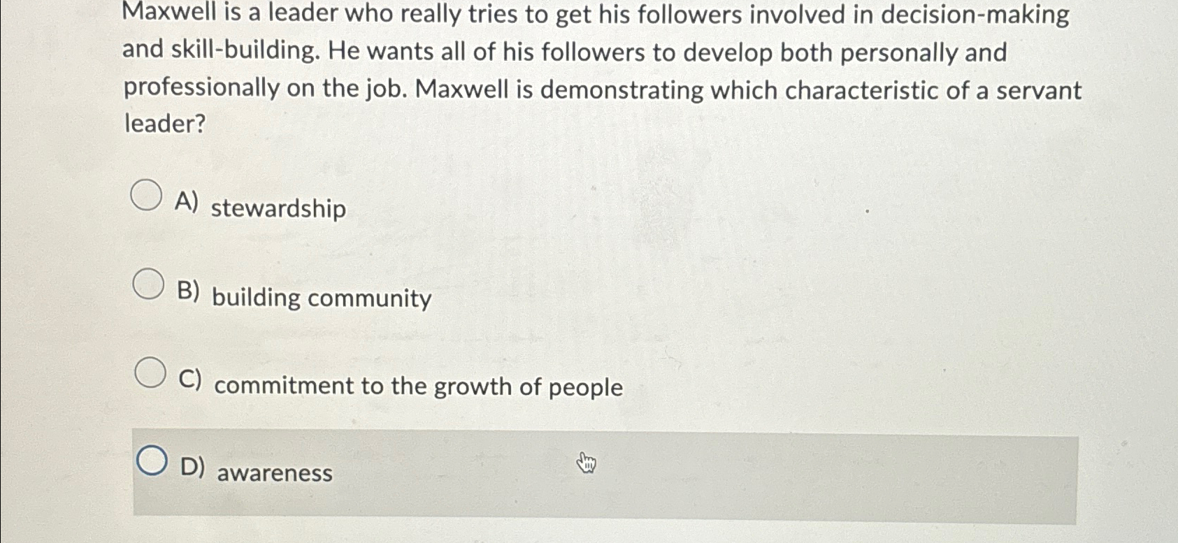 Solved Maxwell is a leader who really tries to get his | Chegg.com