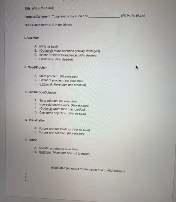 Title: (Fill in the blank) Purpose Statement: To | Chegg.com