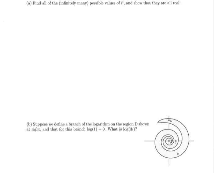 Solved (a) Find all of the (infinitely many) possible values | Chegg.com