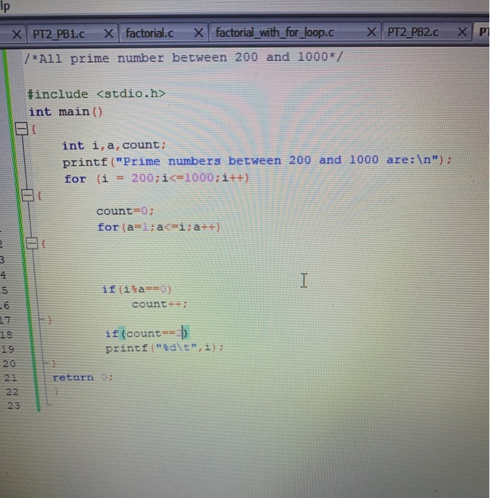 Solved This code gives me the prime numbers from 200-1000. i | Chegg.com