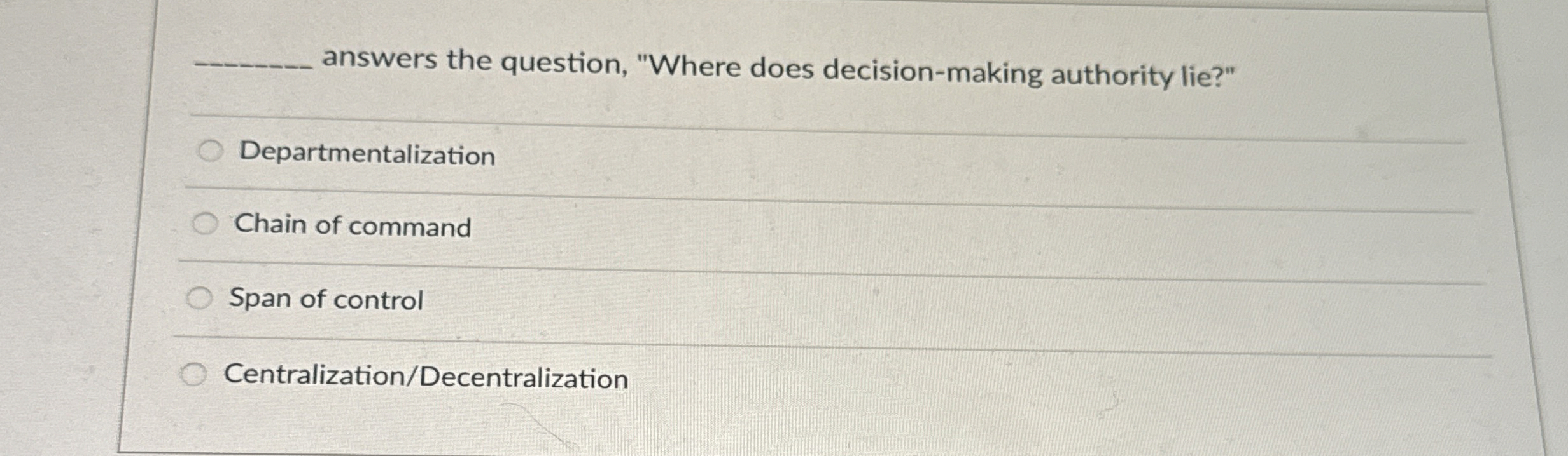 Solved ﻿answers the question, "Where does decision-making | Chegg.com