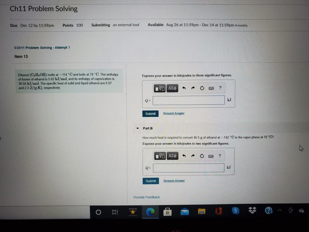 Solved Ch11 Problem Solving Due Dec 12 by 11:59pm Points 100 | Chegg.com