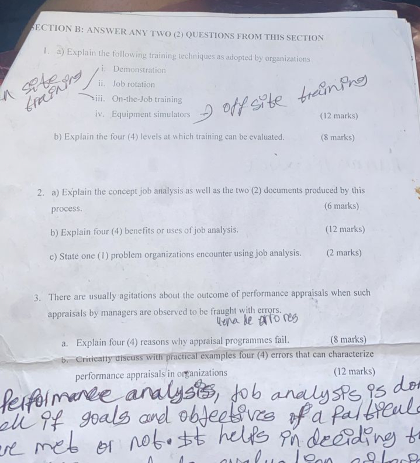 Solved ECTION B: ANSWER ANY TWO (2) ﻿QUESTIONS FROM THIS | Chegg.com