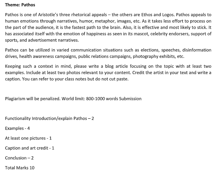 Theme: Pathos Pathos is one of Aristotle's three | Chegg.com
