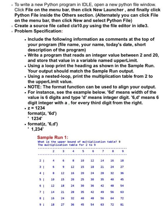 Solved - To write a new Python program in IDLE, open a new | Chegg.com