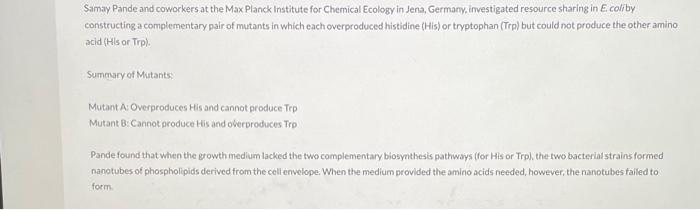 Solved Samay Pande and coworkers at the Max Planck Institute | Chegg.com