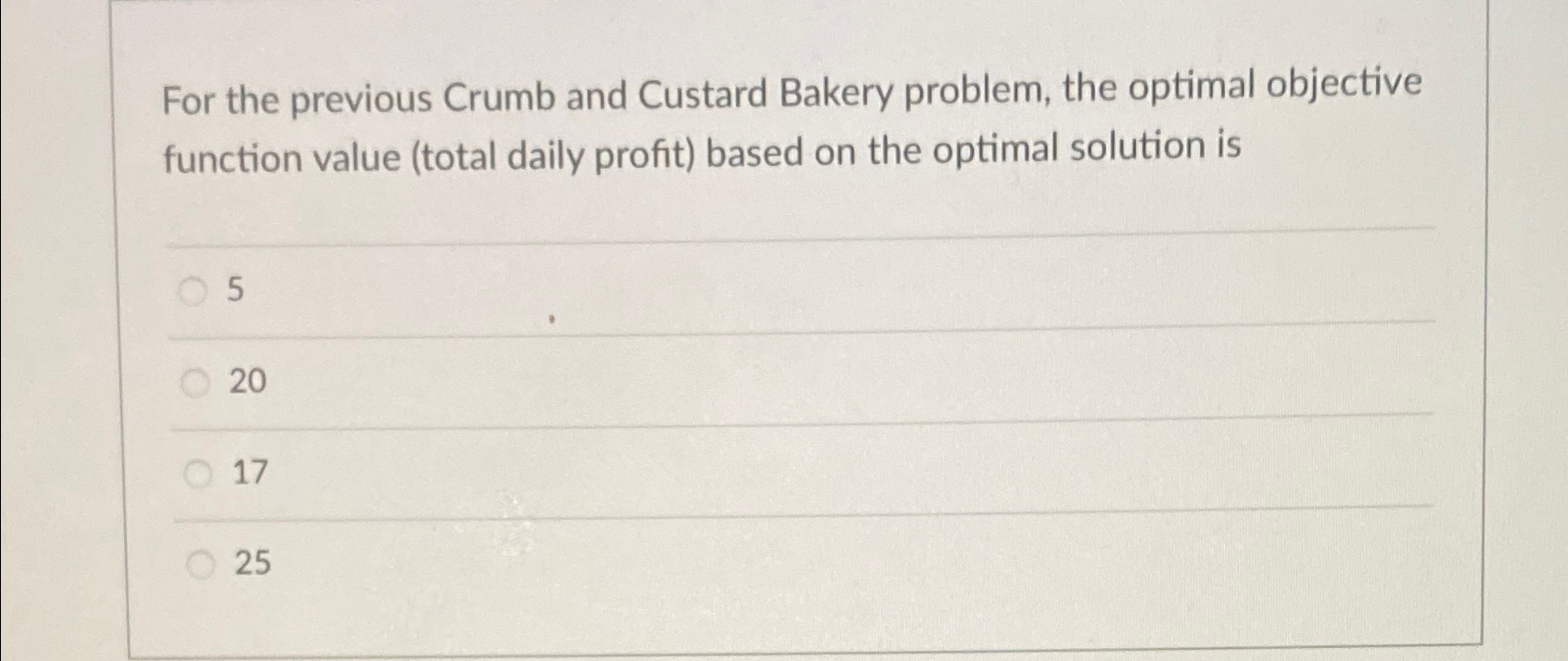 Solved For the previous Crumb and Custard Bakery problem, | Chegg.com
