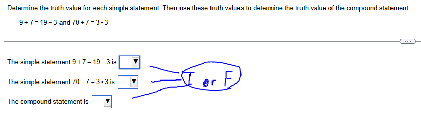 Solved Determine The Truth Value For Each Simple Statement