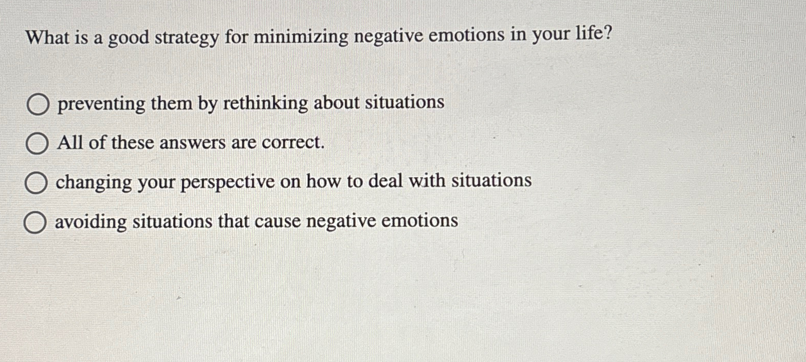 Solved What is a good strategy for minimizing negative | Chegg.com