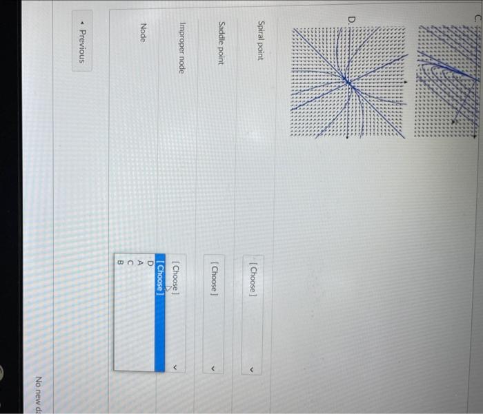Solved Spiral point Saddle point Improper node | Chegg.com