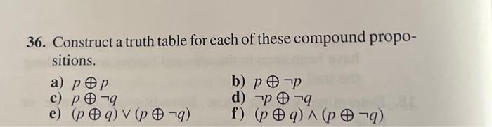 35. Construct a truth table for each of these | Chegg.com